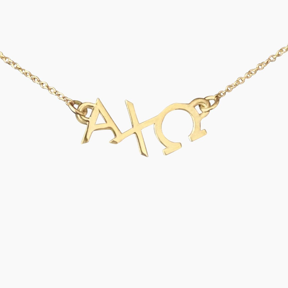 14k Gold Alpha Chi Omega Necklace | sorority jewelry