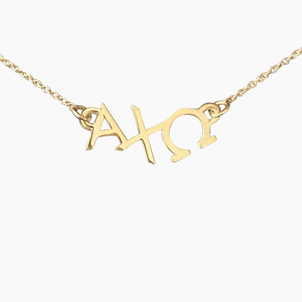 14k Gold Alpha Chi Omega Necklace | sorority jewelry