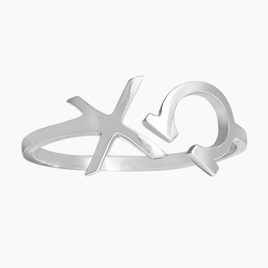 Beautiful Silver Chi Omega Ring | Licensed Sorority Jewelry