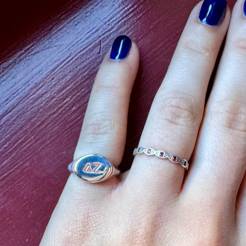 Personalized Delta Zeta Ring | mazi + zo sorority jewelry