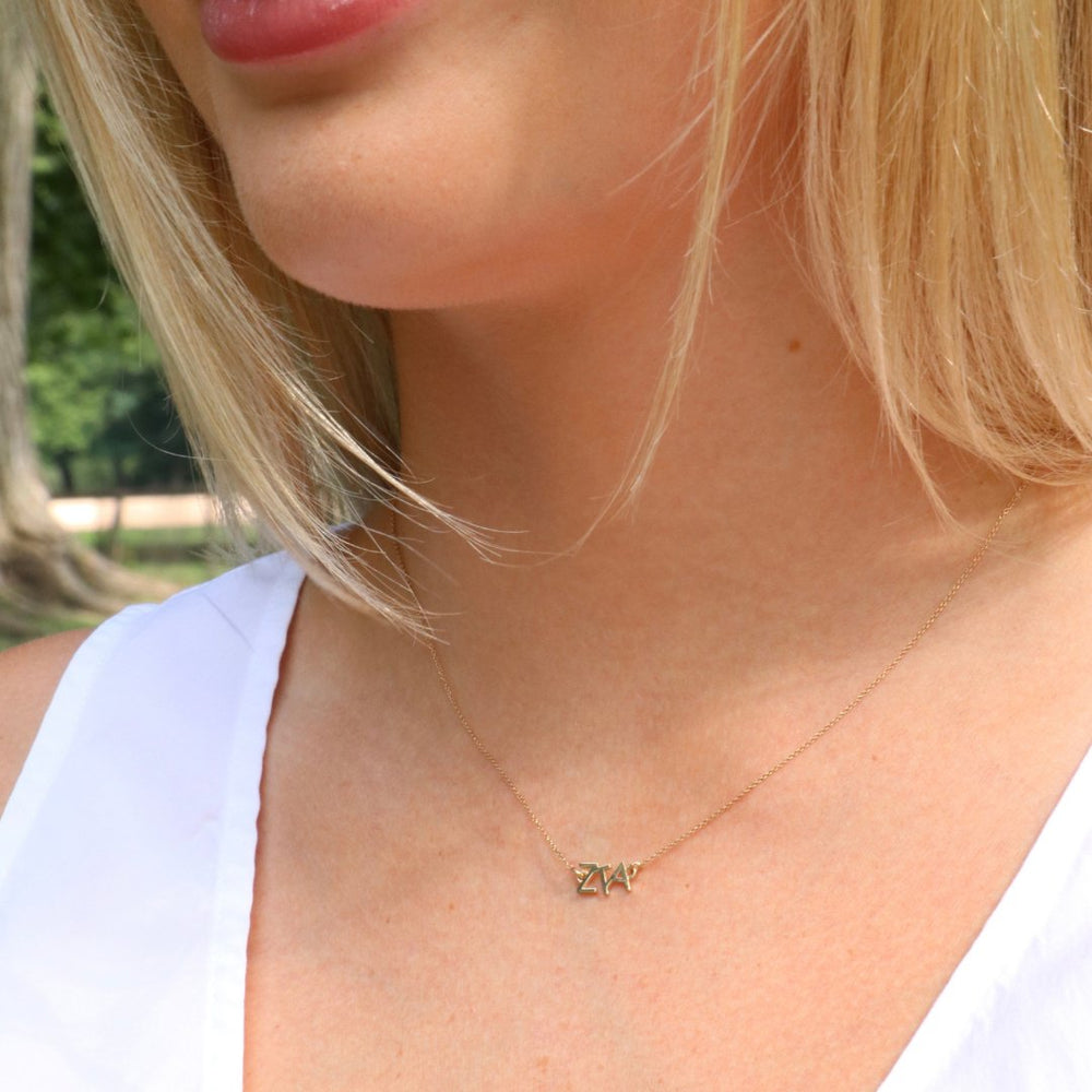 14k Gold Zeta Tau Alpha Necklace | sorority jewelry